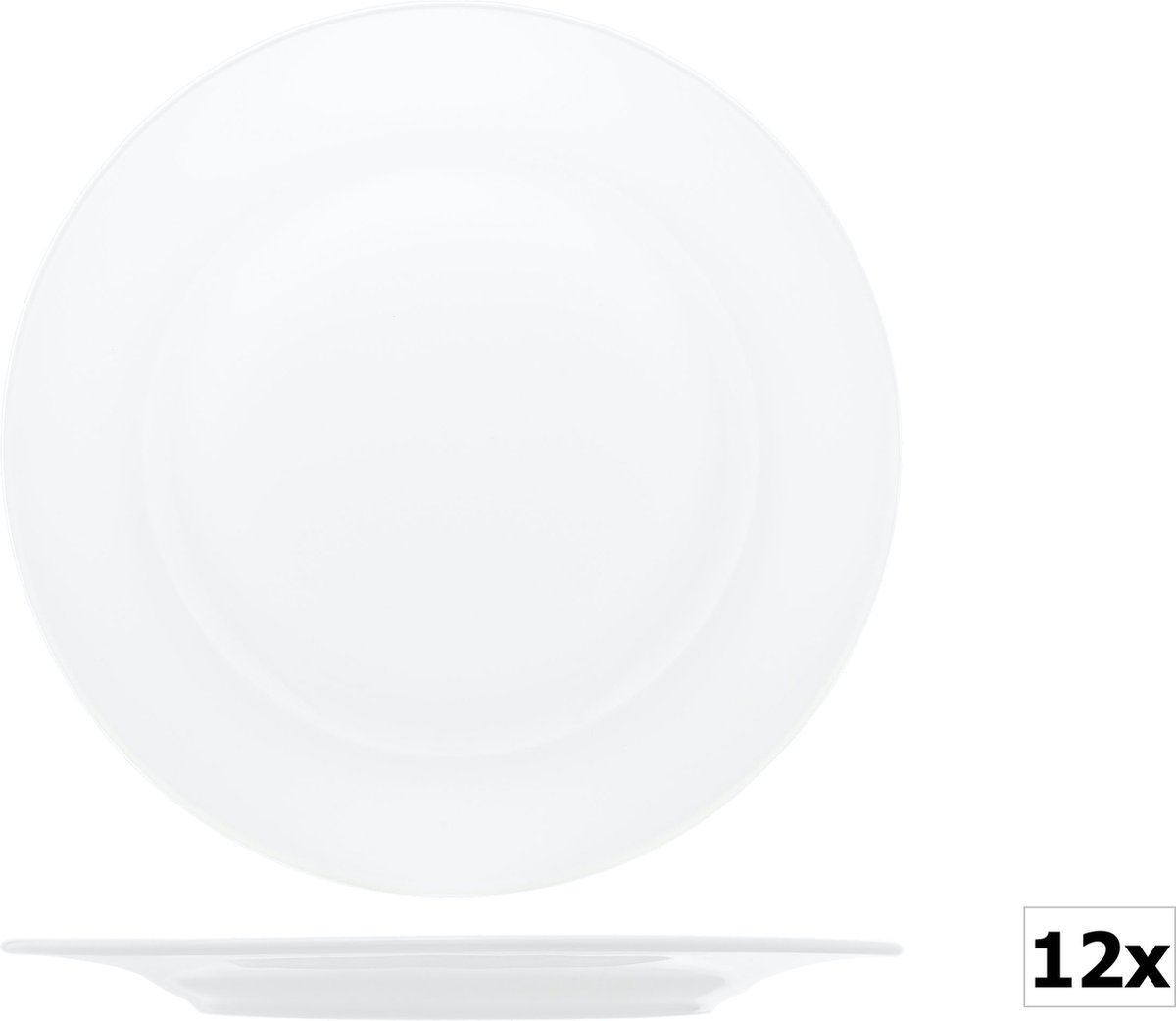 Cosy and Trendy 12x assiettes plates en porcelaine blanche Essential ...