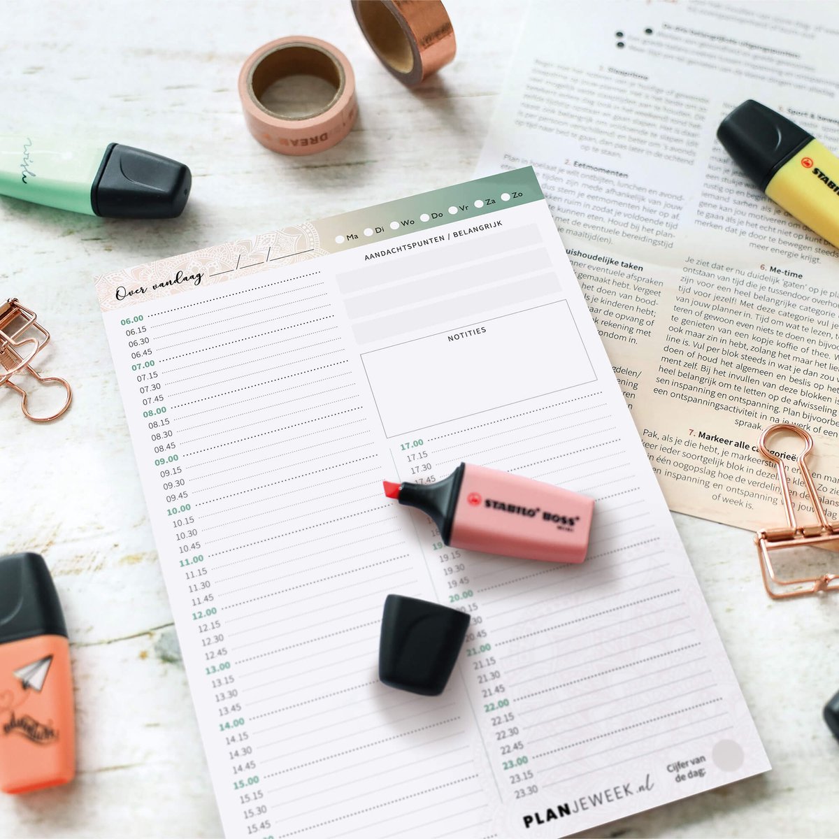 Planjeweek.nl | Dagplanner als A5 scheurblok/notitieblok - meer rust in ...