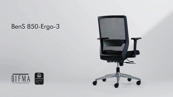 BENS 850Z-Ergo-3 Zwart - Ergonomische Bureaustoel - GREENGUARD GOLD ...
