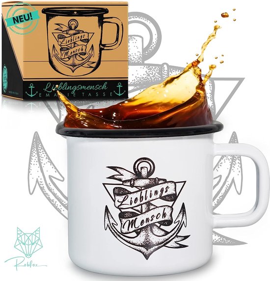 Emaille mok, 350 ml, Camping Mok, Extra lichte Outdoor Mok, Camping mok ...