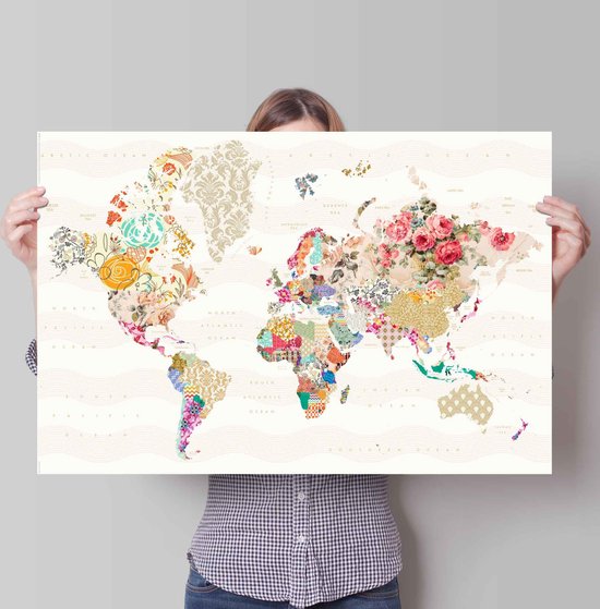 Reinders Poster Wereldkaart - 61x91,5 cm - Papier | bol