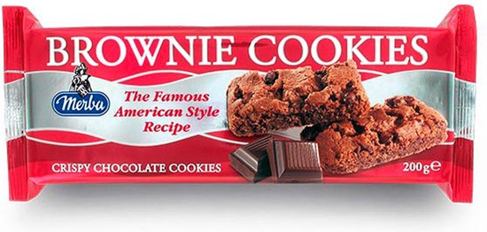 6 Verpakkingen Merba Brownie Cookies á 200 gram - Voordeelverpakking ...