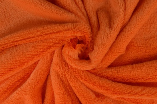 50 meter bont stof - Zacht - Oranje - Pluche stof op rol | bol