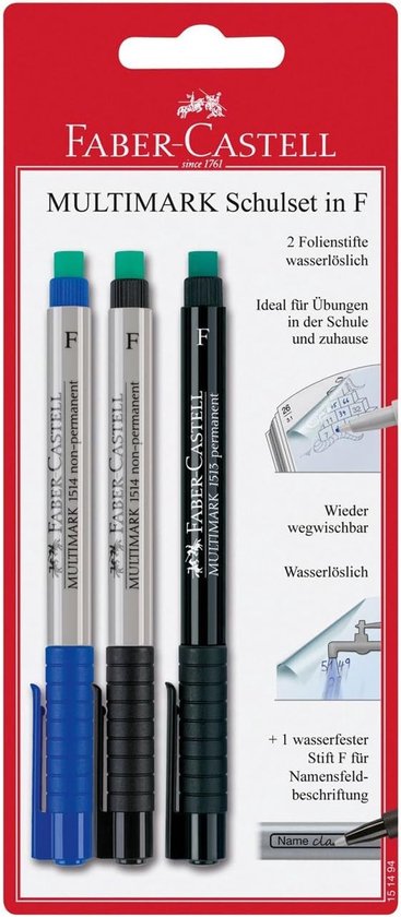Faber-Castell multimarker - F - 2x non-permanent - 1x permanent - FC ...