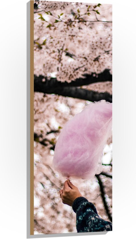 Hout - Boom - Bloesem - Suikerspin - Roze - 40x120 cm - 9 mm dik - Foto ...