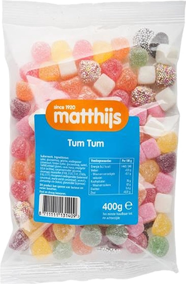 6 Zakken Matthijs Tum Tum á 400 gram - Voordeelverpakking Snoepgoed ...