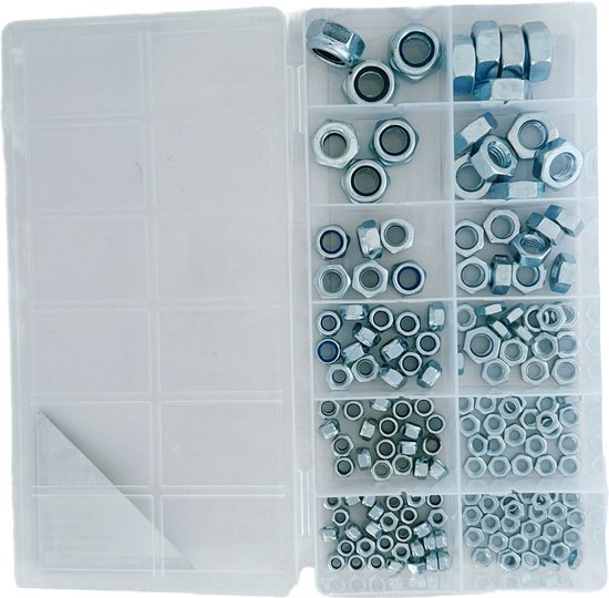 3BMT Set borgmoeren en moeren - 163 delig - Zelfborgende moeren - Verzinkt | bol