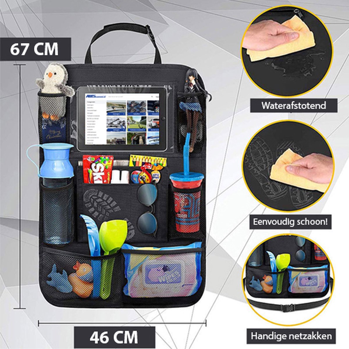 Autostoel organizer - Auto achterbank organizer - 9 opbergvakken - 2 ...