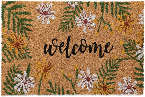 Relaxdays deurmat kokos - welcome - 60 x 40 cm - kokosmat - voordeur ...