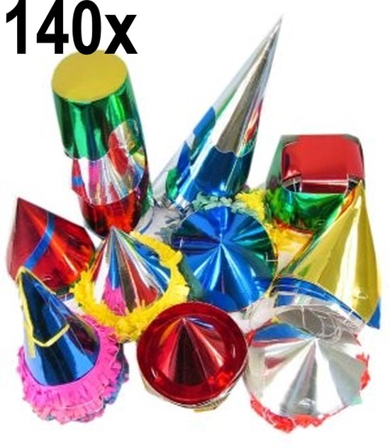 140x Feesthoedjes en mutsjes assortie - Feestmuts feest themafeest ...