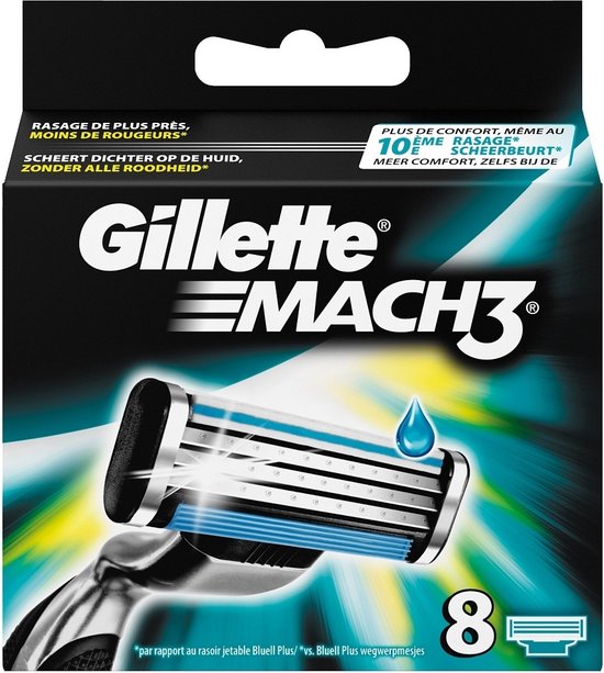 GILLETTE MACH 3 SCHEERMESJES PAK 8 STUKS | bol