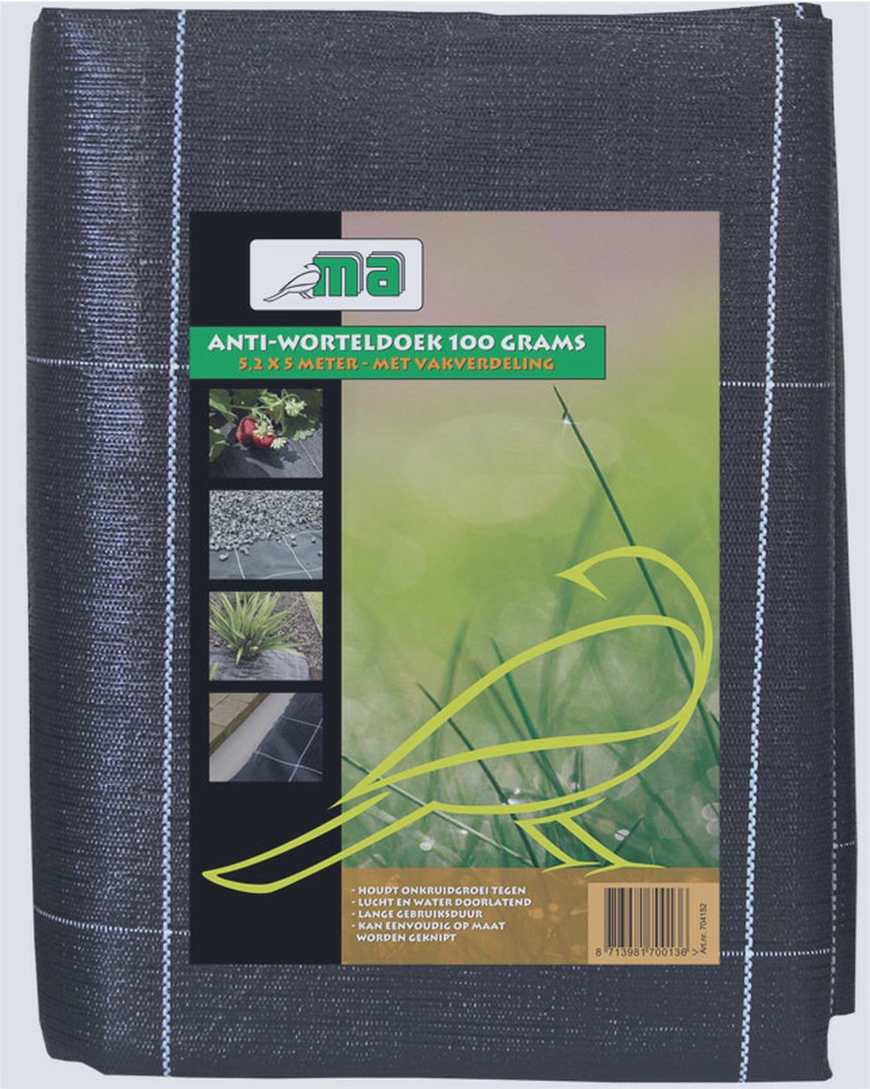 Zwart gronddoek/onkruiddoek 5,2 x 5 meter -... | bol.com