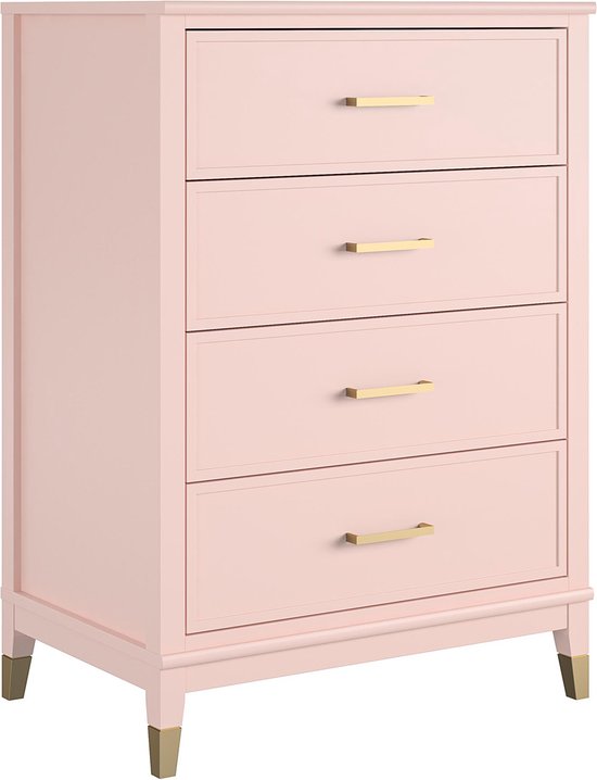 Westerleigh|Commode met 4 laden in MDF Roze | bol