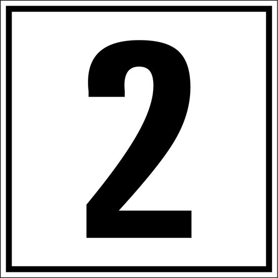 Cijfer sticker 0-9, per stuk Cijfer 2 50 x 50 mm - 10 stuks per kaart | bol