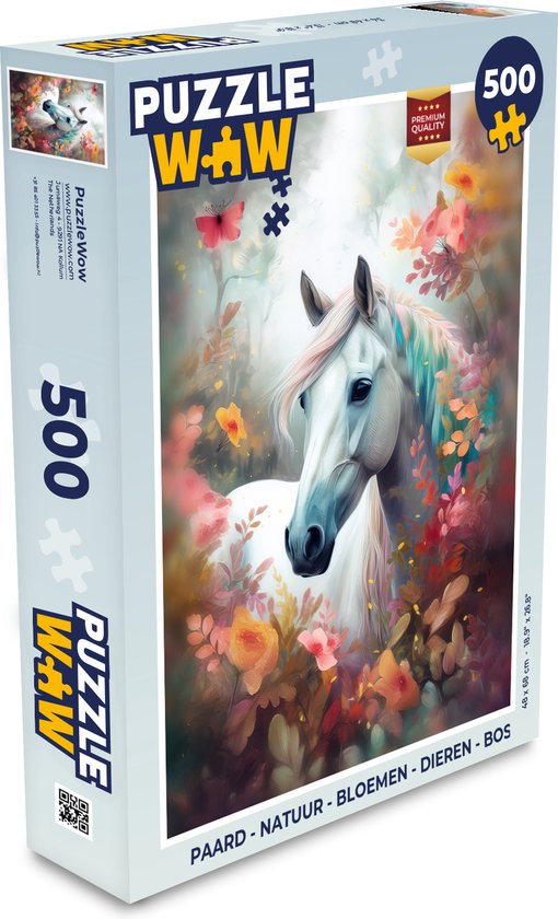 Puzzel Paard - Natuur - Bloemen - Dieren - Bos - Legpuzzel - Puzzel 500 ...
