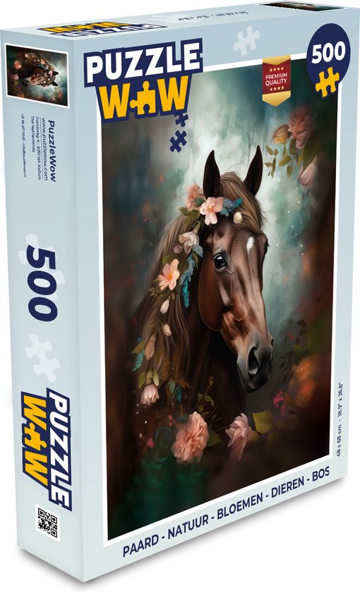 Puzzel Paard - Natuur - Bloemen - Dieren - Bos - Legpuzzel - Puzzel 500 ...