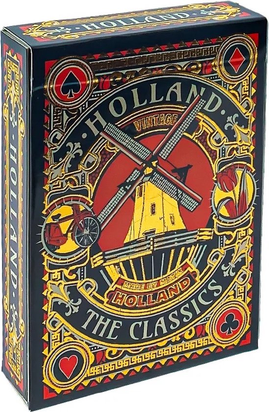 Speelkaarten Hollandse molen in rood-goudkleur | Games | bol.com