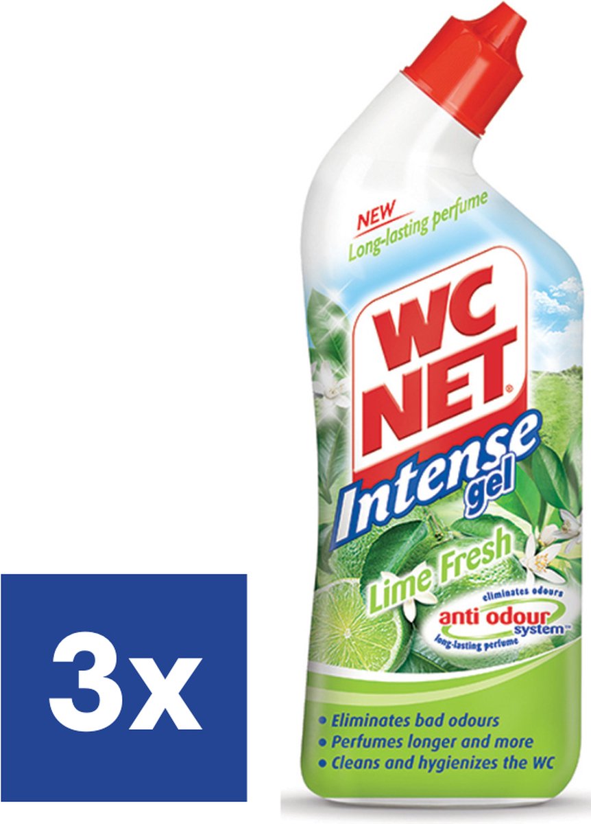 WC Net Intense Gel Lime Fresh WC Reiniger - 3 x 750 ml | bol.com