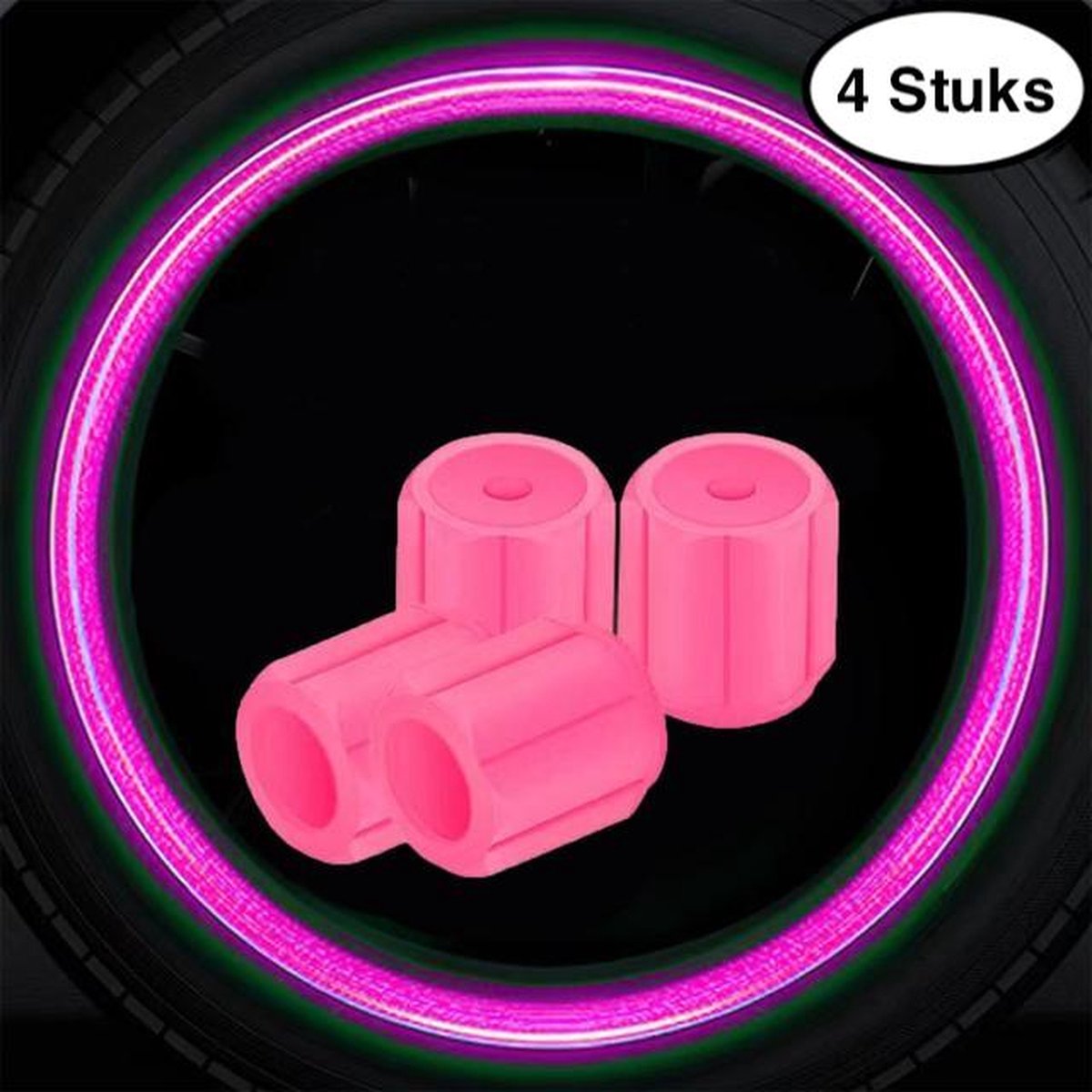 Glow in the dark Universele ventiel dopjes - ventieldopjes auto ...