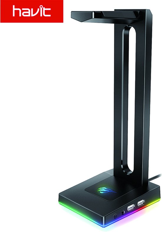 Havit Rgb Headset Stand Met 3.5Mm Aux En 2 Usb-poorten Hoofdtelefoon ...