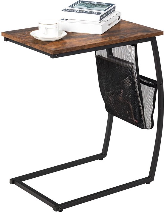 COSTWAY C-vorm Bijzettafel - Laptoptafel - Metaal | bol