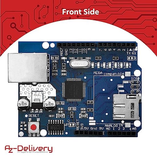 AZDelivery 5 x Ethernet Schild W5100 met MicroSD-kaartsleuf compatibel met Arduino... | bol