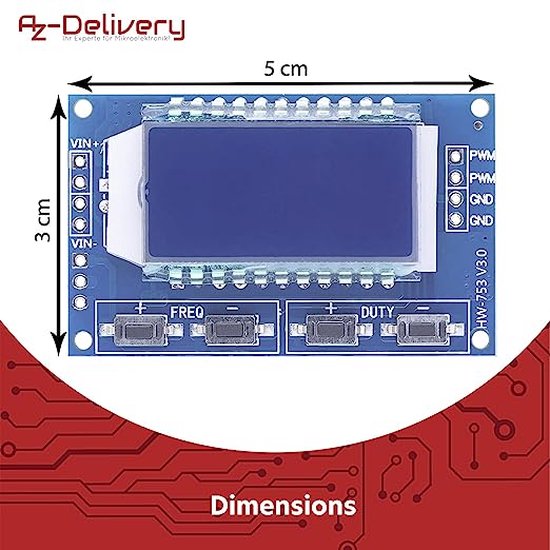 AZDelivery 5 x PWM signaalgenerator instelbare PWM Generator Duty Cycle ...