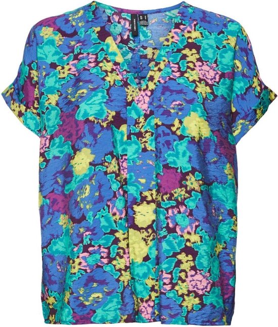 Vero Moda VMLIVA JOSIE SS WIDE TOP - Beaucoup Blue Blue | bol.com