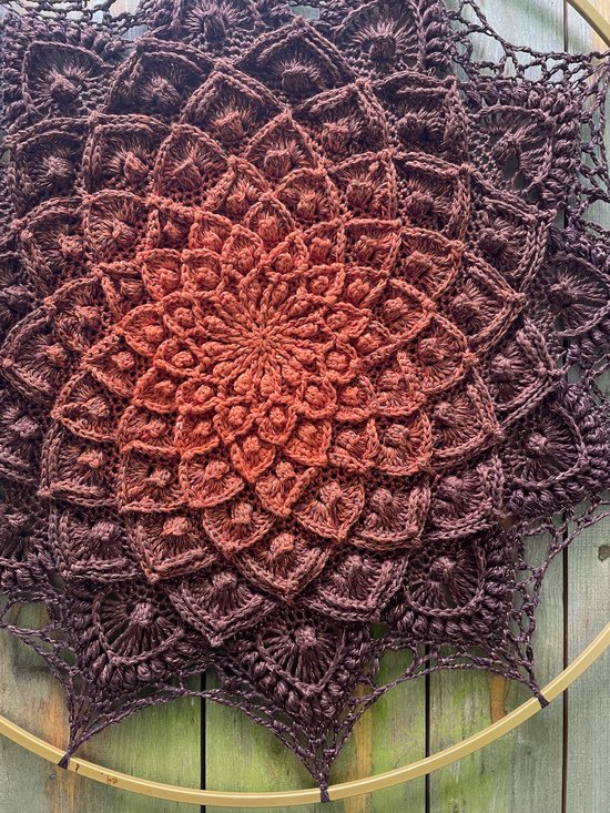 MANDALA-DROMENVANGER-80 CM-WAND/RAAM DECORATE-GEHAAKT-HANDMADE-KANT EN ...