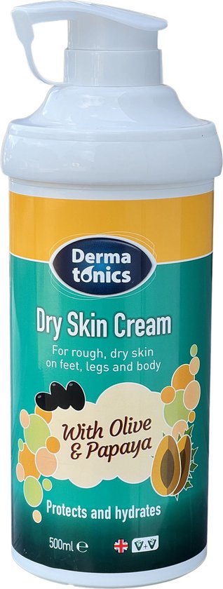 Dermatonics Dry Skin Cream met olijf en papaya pompverpakking 500 ml | bol