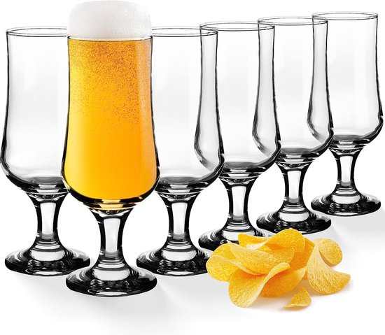 Bierglazen, drinkglazen van hoogwaardig glas, set van 6, 360 ml, waterglazen,... | bol
