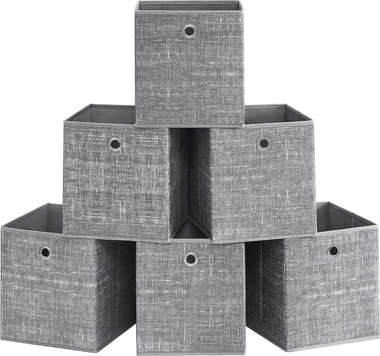 Opbergdoos, set van 6 opbergdozen van vliesstof met handvat ...