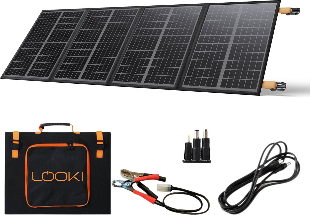 Looki Draagbaar Opvouwbaar Zonnepaneel - 150W - Zonnepanelen Compleet ...