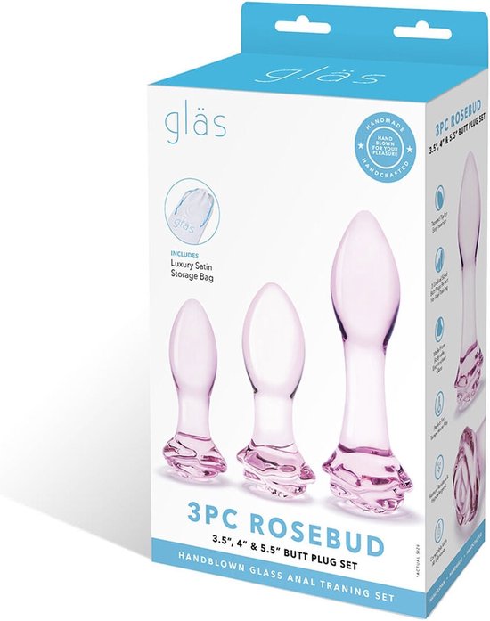Glas - Rosebud Butt Plug Set 3 pcs | bol