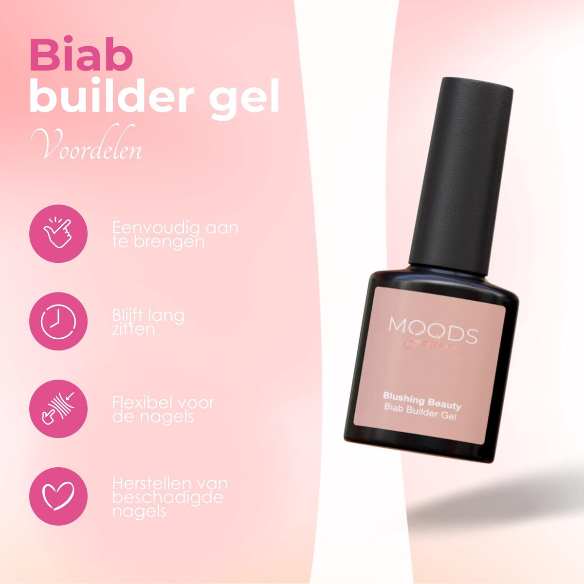 Moods Gellac BIAB Starter Pakket – Nude Pink - Builder in a Bottle – BIAB Nagellak –... | bol.com