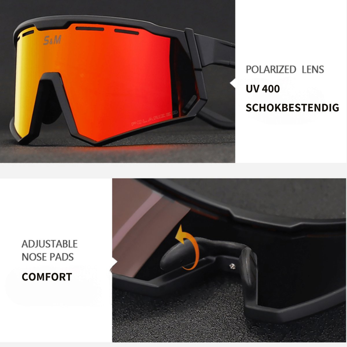 S&M PRO Sport Zonnebril - Polarized HD Sport Sunglasses - TR90 -TAC - UV 400 -... | bol.com