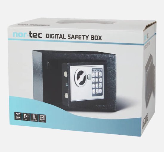 Nor-Tec - Elektronische digitale kluis - 17x23x17 cm - Incl sleutel ...