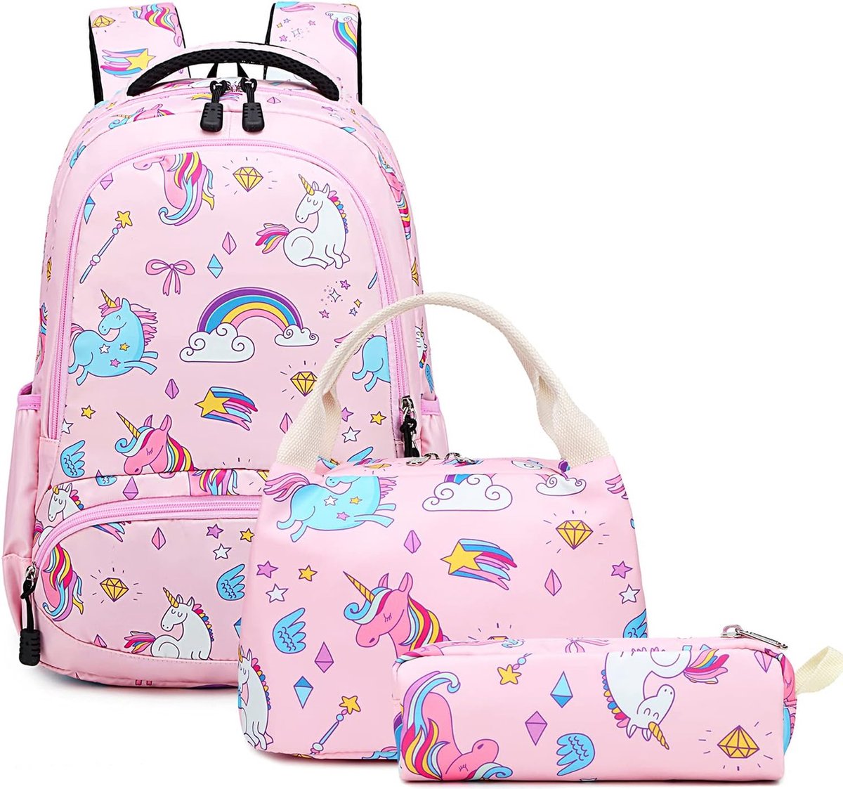 Sac à Dos Filles Sac d'école Ensemble Mignon Licorne Sac à Dos Enfants ...