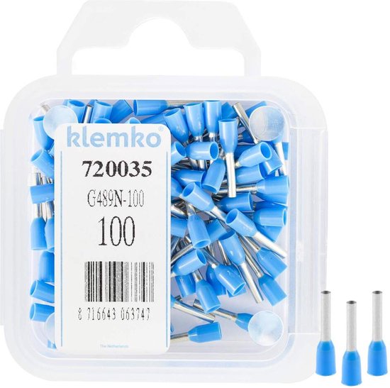 100 Stuks Klemko adereindhuls - 720035 - E2YUS | bol