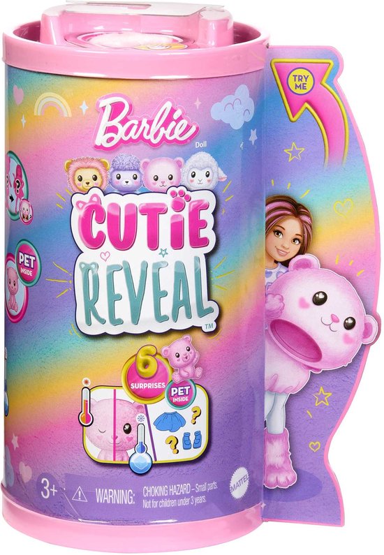 Barbie Cutie Reveal - Roze beer - Barbiepop | bol.com