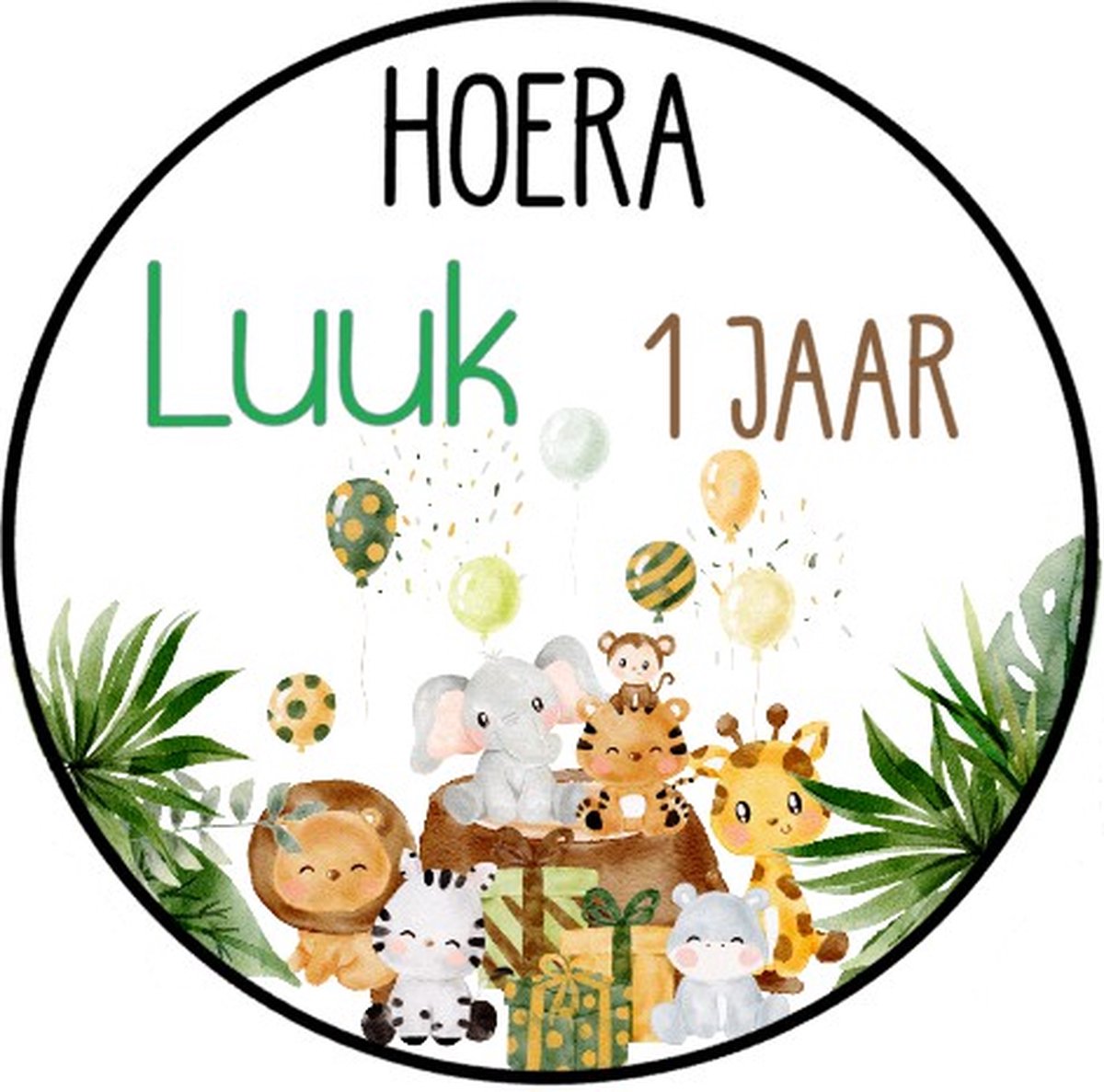 25x Jungle Stickers Ballonnen Met Naam Leeftijd - Verjaardag Jungle ... 25x Jungle Stickers Ballonnen Met Naam Leeftijd - Verjaardag Jungle ...