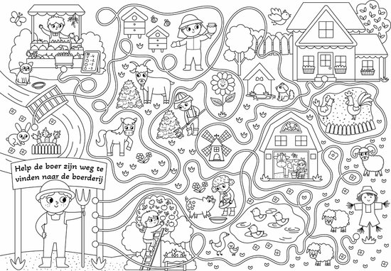 Papieren placemats - Scandinavian Town met kleurplaat - 50 stuks - 42cm x 29,7cm | bol.com