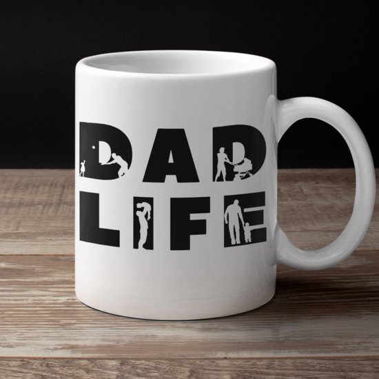 Vaderdag Cadeau Voor Man - Beker / Mok met tekst Dad Life - Geschenk Mannen, Papa's &... | bol