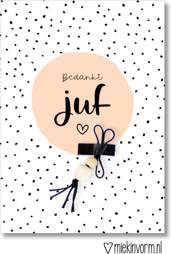 Kaart Bedankt Juf met gelukspoppetje - Cadeau Juf | Juffen bedankjes ...