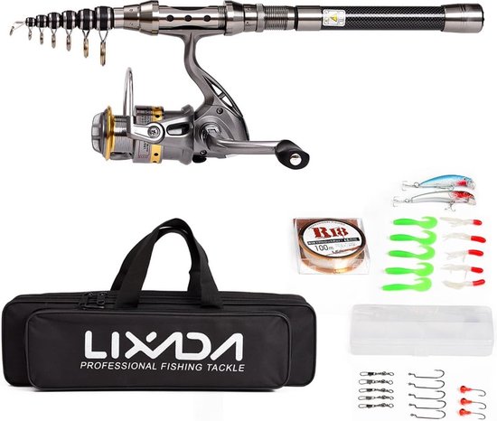 Telescopische Hengel En Reel Combo Kit Met 100M Vislijn Aas Haak Jig ...