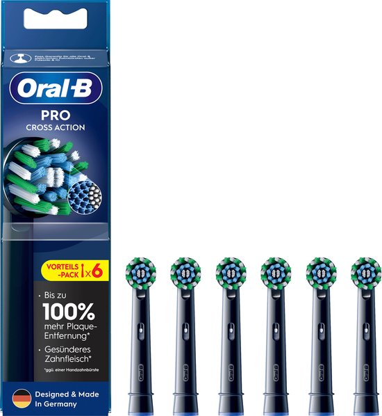 Oral-B PRO Opzetborstels CrossAction zwart, 6 stuks | bol