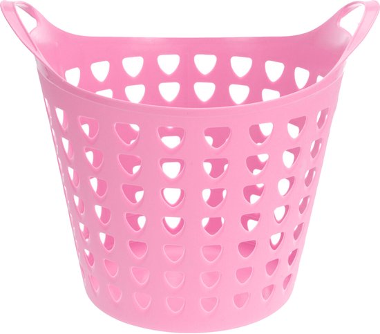 Excellent Houseware Flexibele wasmand - roze - 26 liter - kunststof - 40 x 42 cm | bol