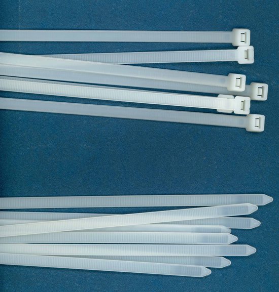 Polyamide kabelbinders, tie rips, witte kabelbinders 100x2,5 mm / 200 stuks | bol.com