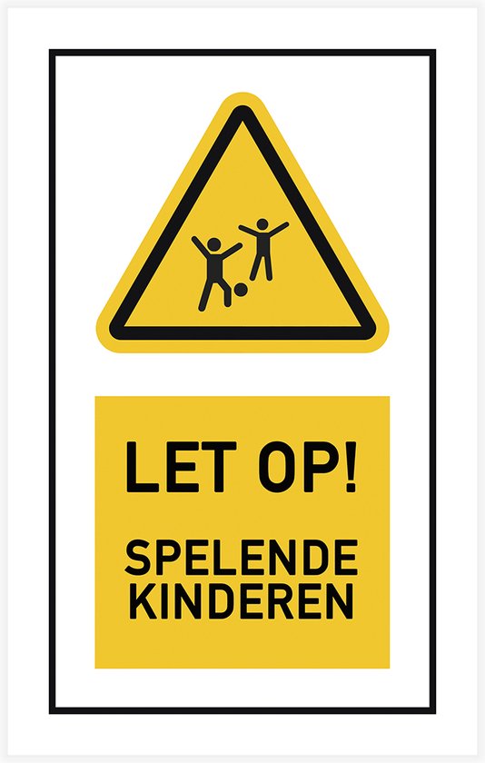 Pictogram/ plaatje | "Let op! Spelende kinderen" | 15 x 25 cm ...