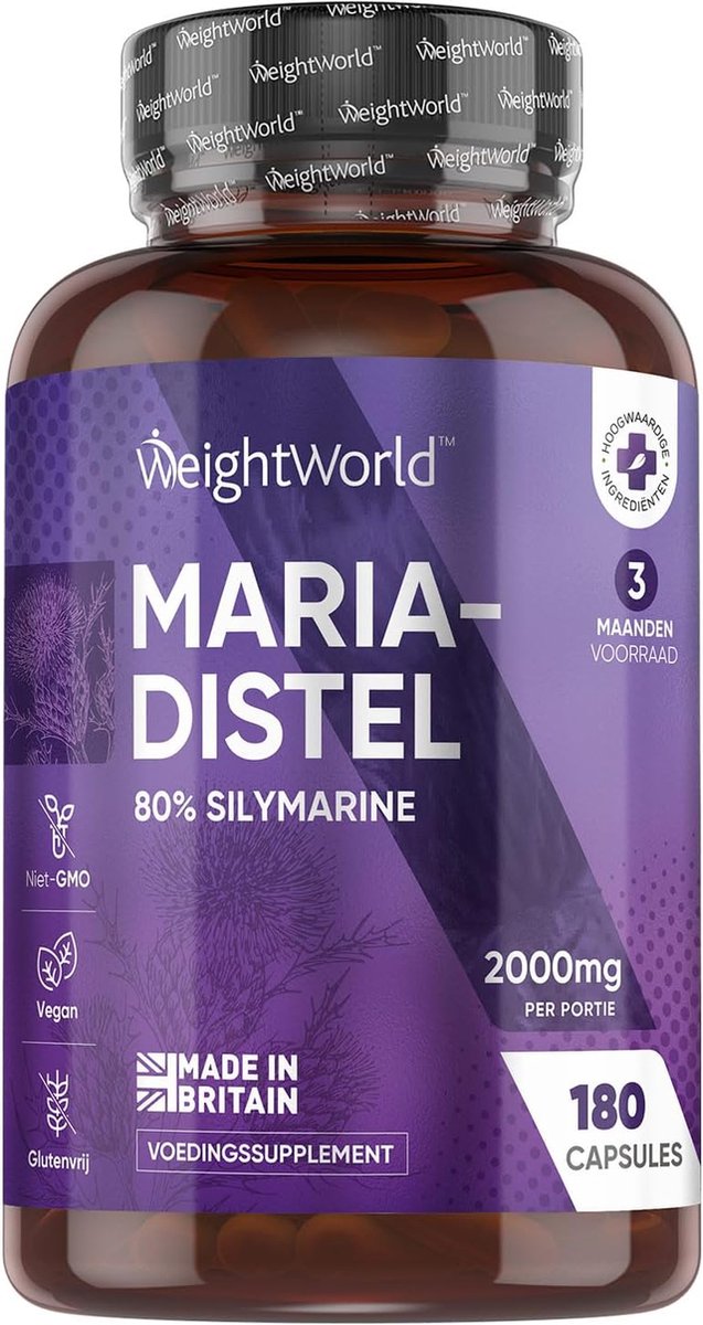WeightWorld Milk Thistle - Mariadistel - 2000 mg - 180 capsules voor 3 ...